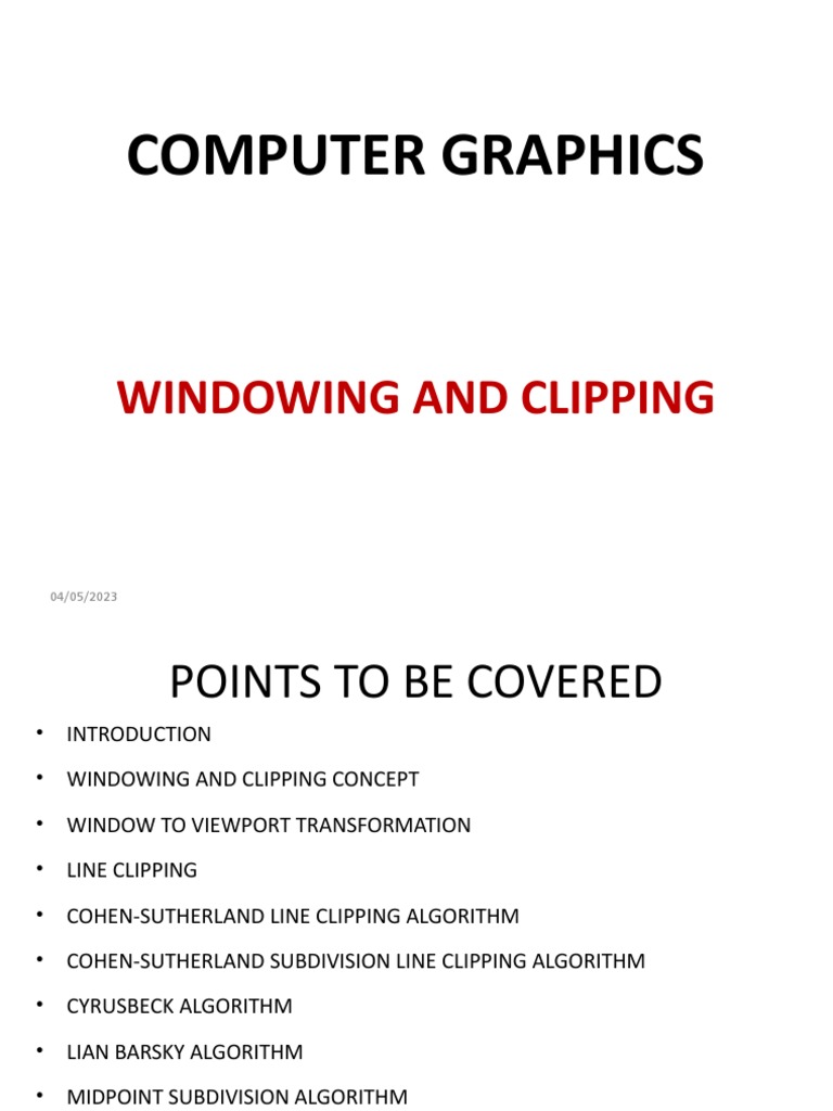 Windowing & Clipping | PDF