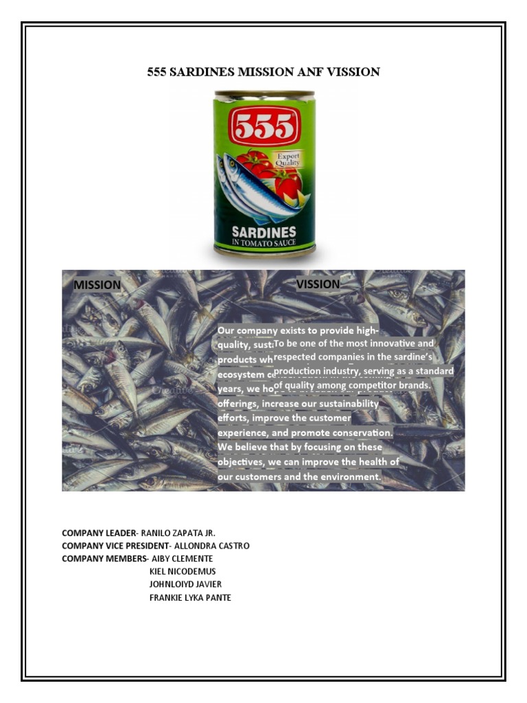 555 Sardines Mission and Vission | PDF