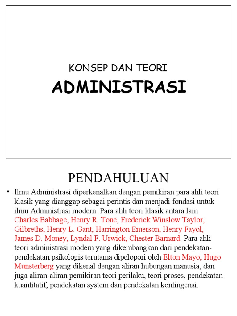 Konsep Dan Teori Administrasi | PDF