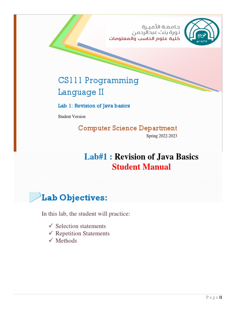 Week1 - Lab 1 - Revision | PDF | Computer Program | Programming