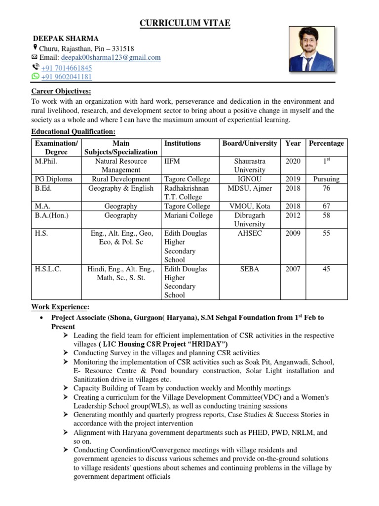 CV Deepak Sharma PDF | PDF