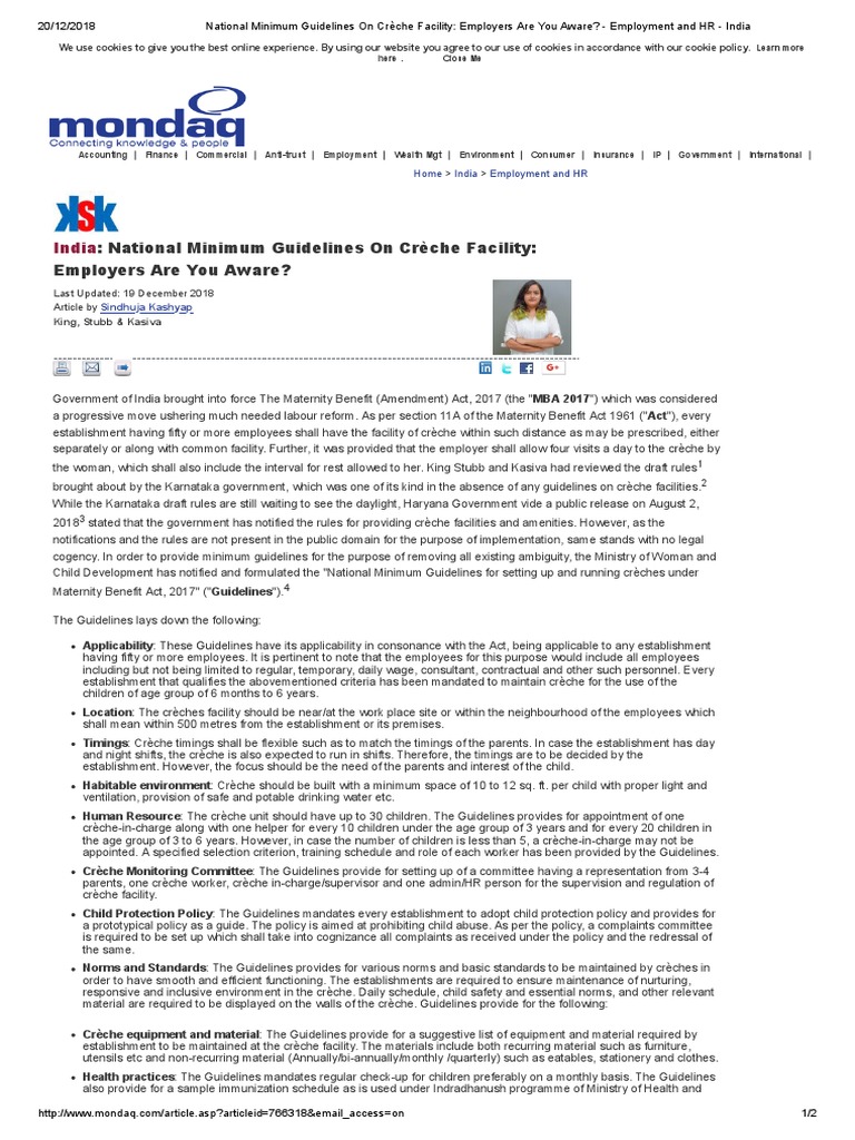 Creche Facility 19122018 PDF | PDF