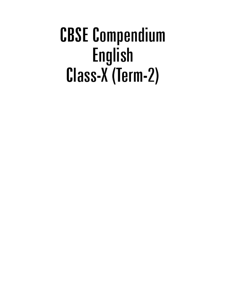 CBSE English Compendium for Class X | PDF | Allergy | Memory