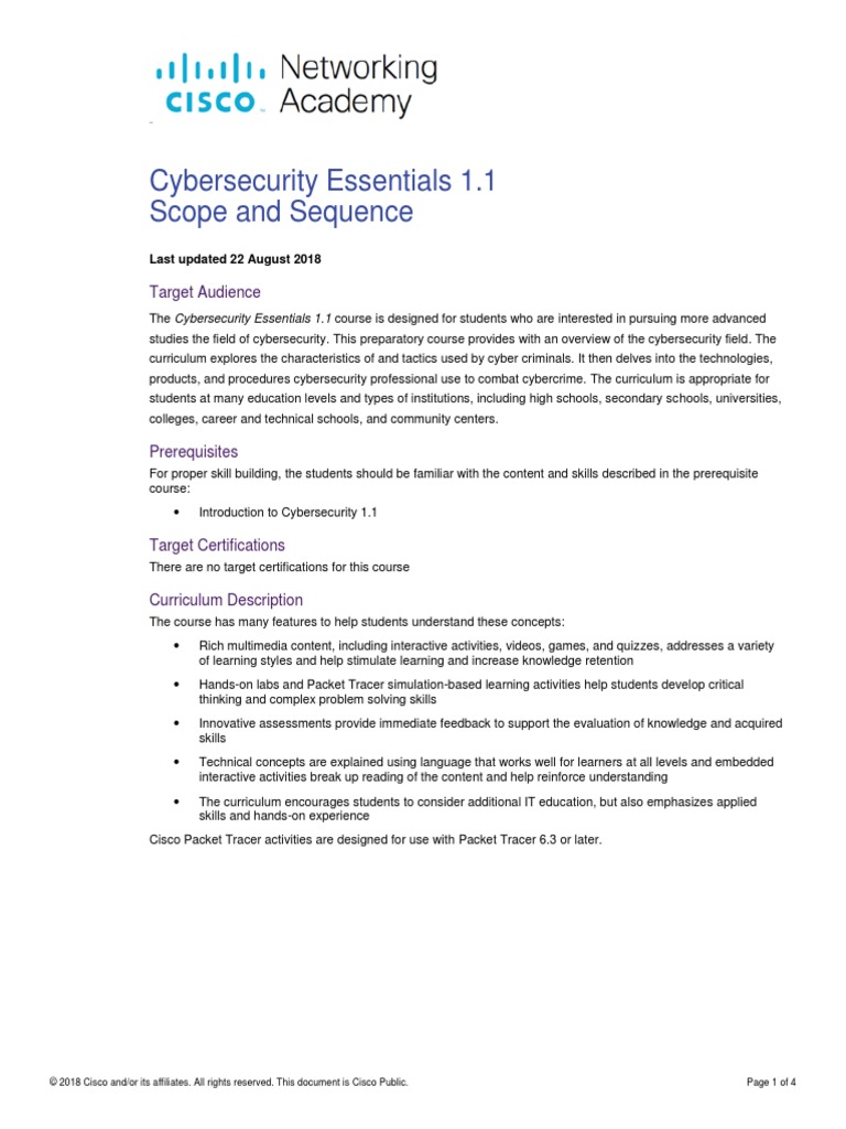 CyberEssentials v1.1 - Scope and Sequence PDF | PDF