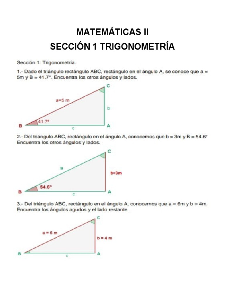 Trigonometría Ángulos Sen Cos | PDF | Triángulo | Geometría Elemental