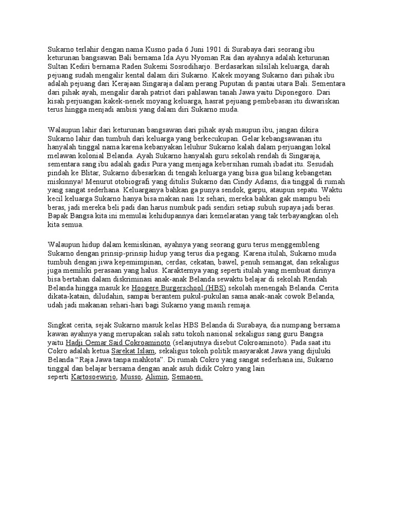 Cerita Perjuangan Soekarno Hatta | PDF