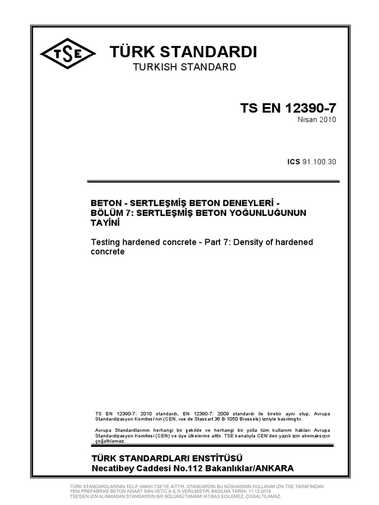 TS en 12390 7 PDF | PDF