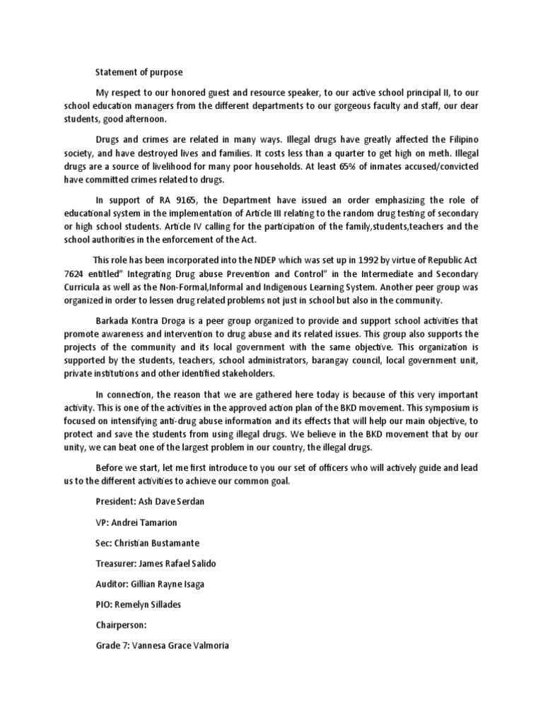 Statement of Purpose | PDF