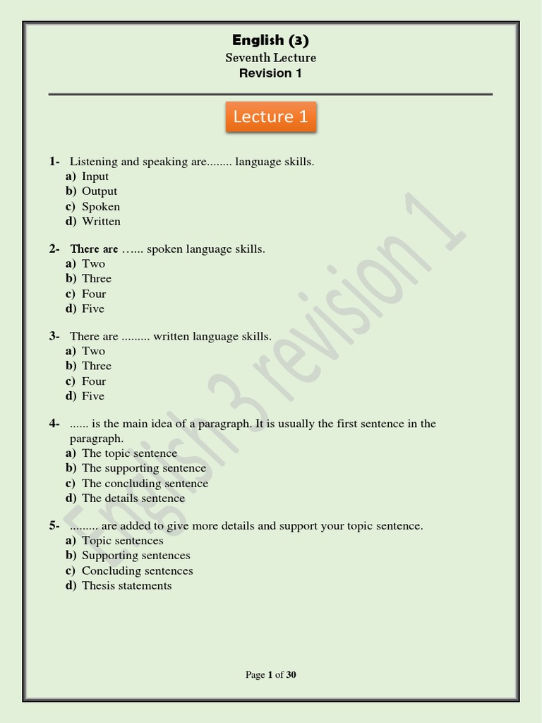 Seventh Lecture - Question bank.pdf | PDF