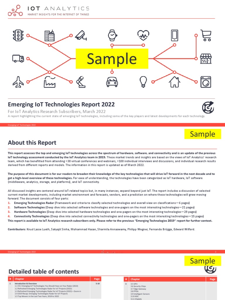 Emerging IoT Technologies Report 2022 Sample VF PDF | PDF