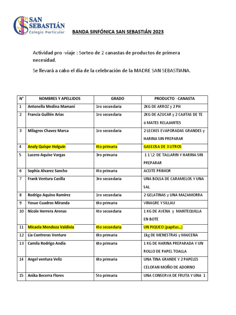 Banda San Sabastián 2023 | PDF