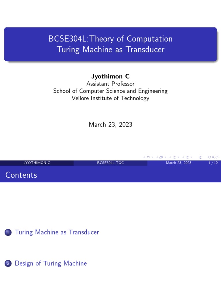Turing Machines for Computation | PDF