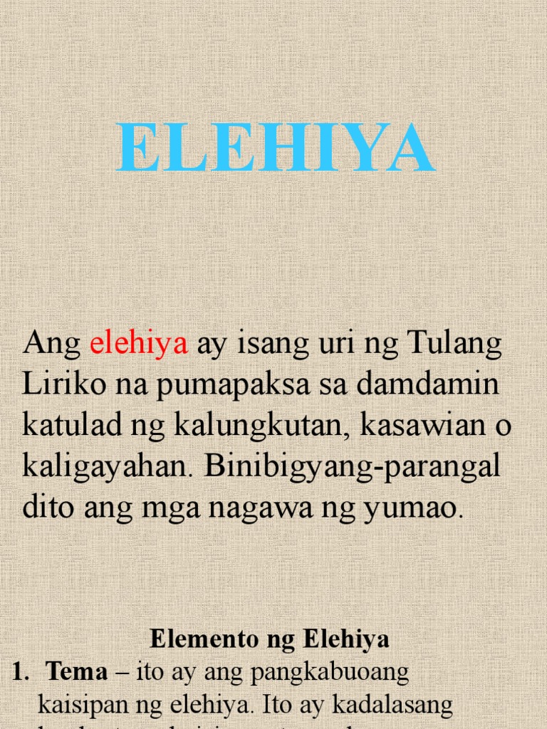 Elehiya.pptx | PDF