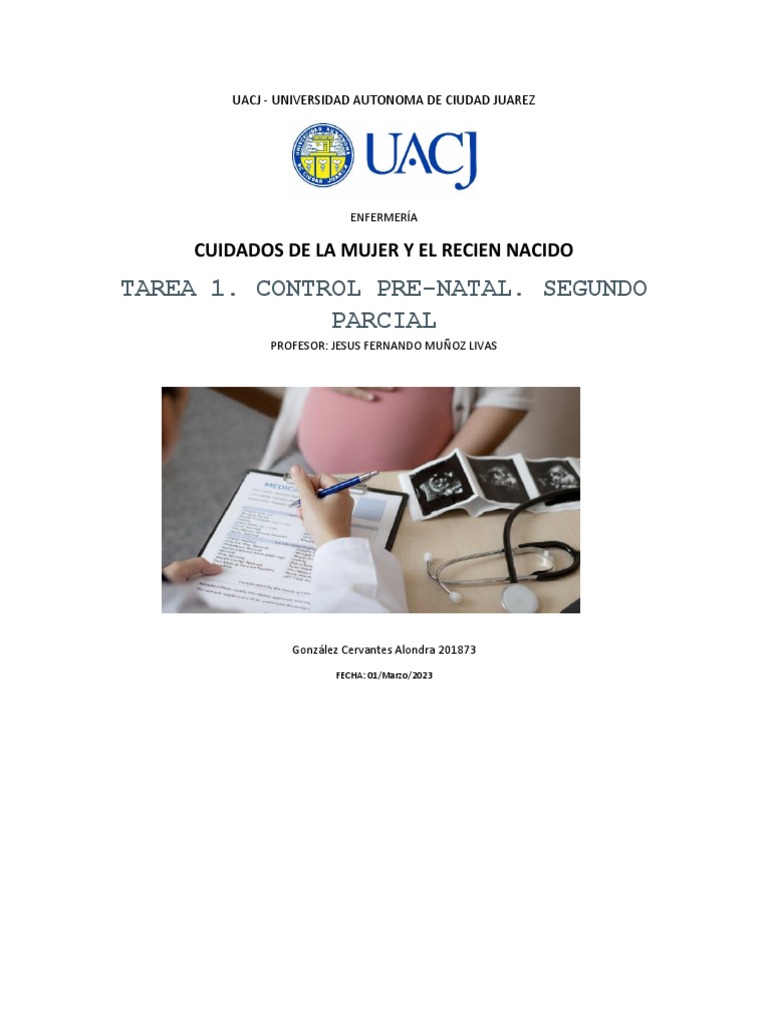 Tarea 1 - Control Prenatal PDF | PDF