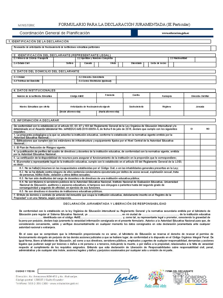 Formulario Declaracion Juramentada Particular | PDF | Justicia | Crimen y violencia