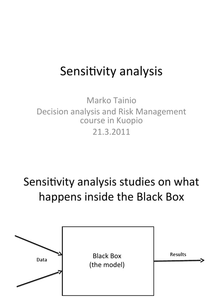 Sensitivity analysis methods | PDF