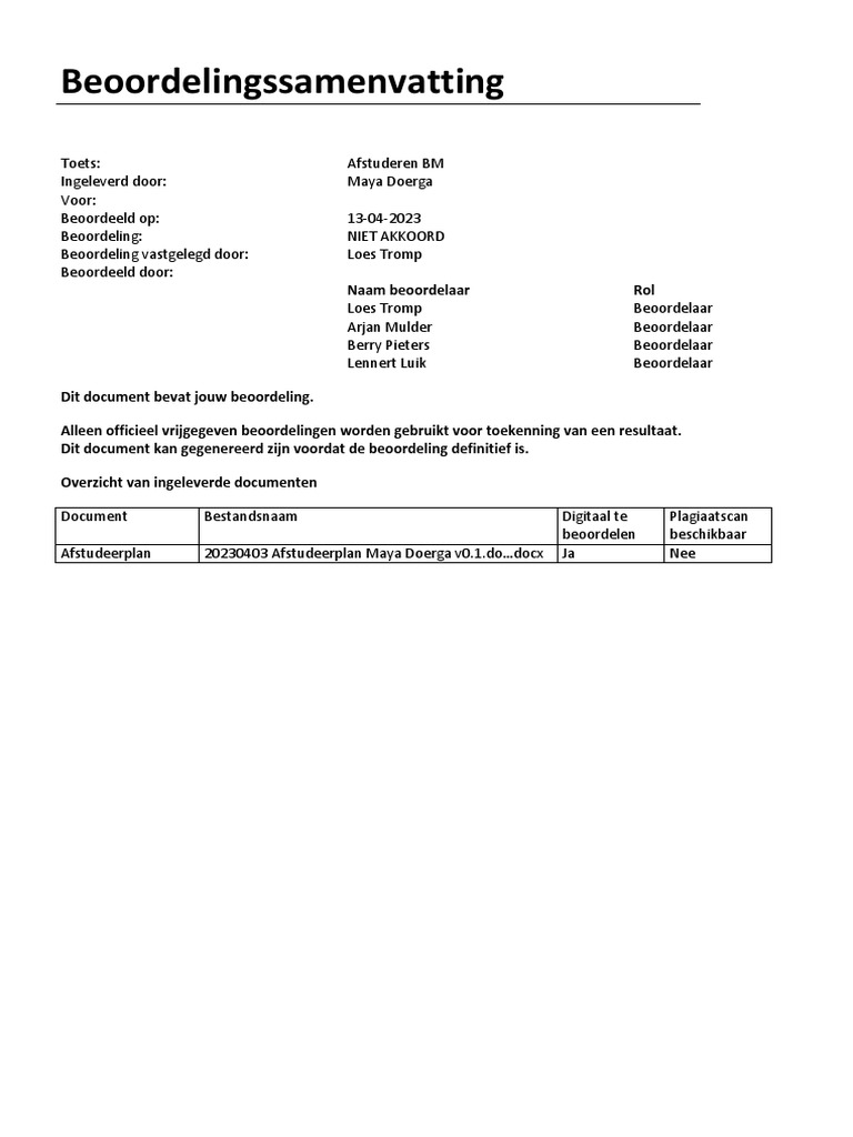 Beoordelingsformulier PDF | PDF