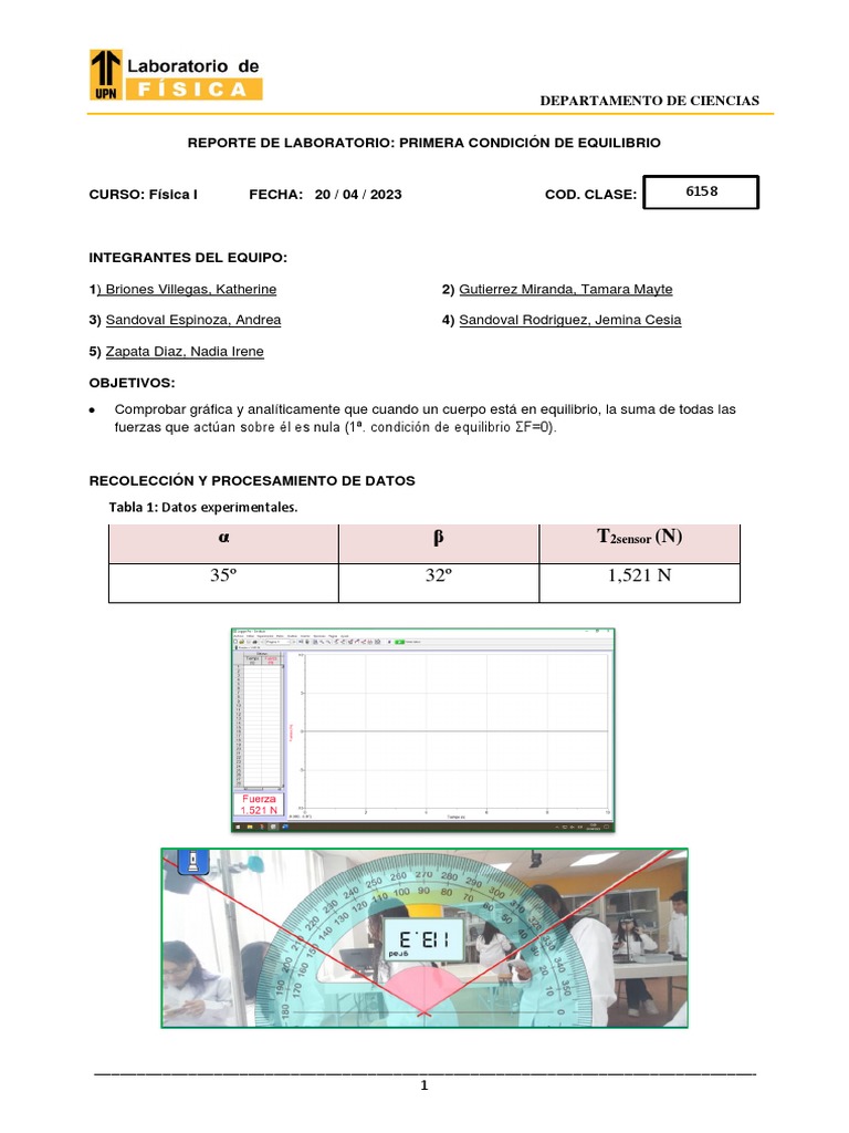 REPORTE - LAB - FISI1 - S05 - 1CE Actualizado PDF | PDF | Ciencias fisicas | Science