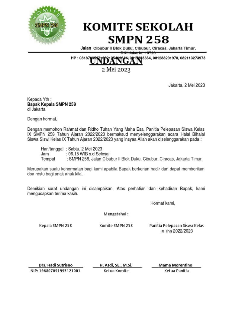 Undangan Pelepasan Siswa Th. 2022-Kepala Sekolah PDF | PDF Undangan Pelepasan Siswa Th. 2022-Kepala Sekolah PDF | PDF