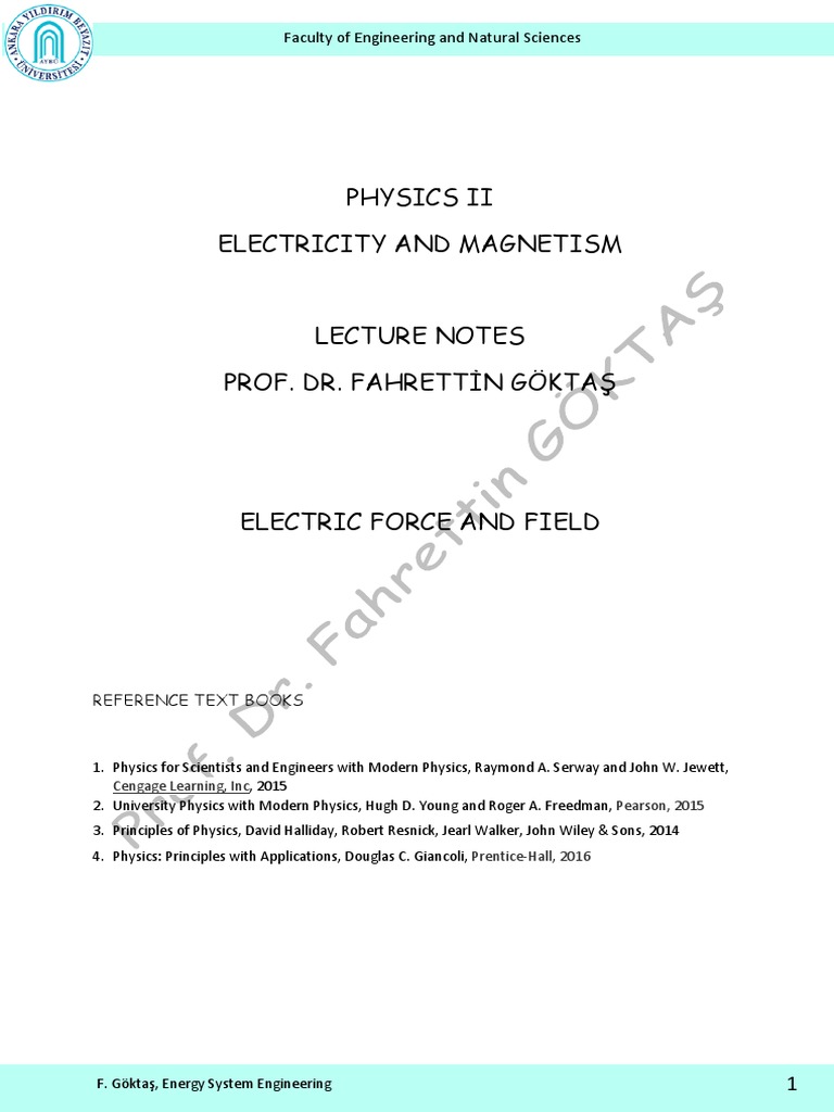 Chapter 1 - Force and Field PDF | PDF | Electric Charge | Electrical Resistivity And Conductivity