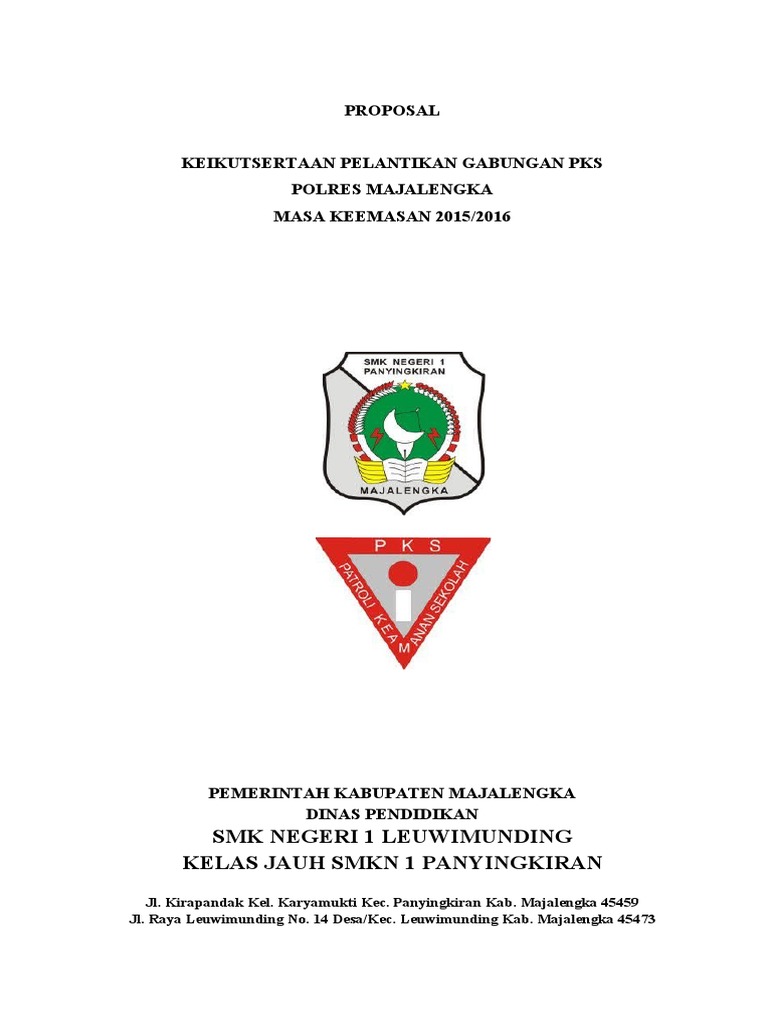 PROPOSAL Pelantikan Gabungan Balok I POLRES 2015-2016 | PDF
