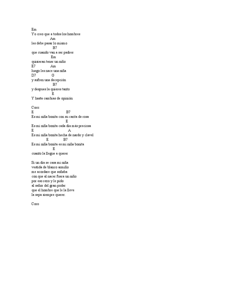 Mi Niña Bonita | PDF