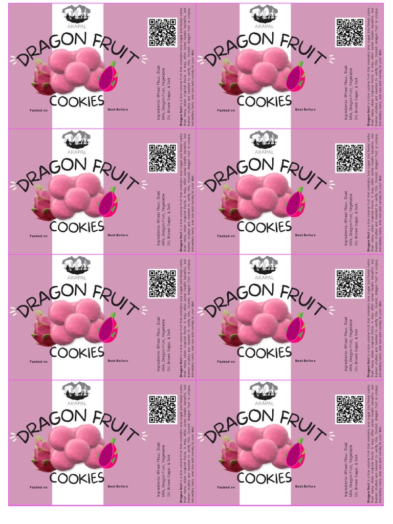 Dragon Fruit Cookies Label | PDF