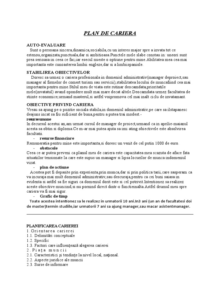 Plan de Cariera | PDF