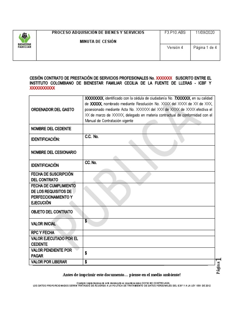 F3.p10.abs Formato Minuta de Cesion v4 | PDF