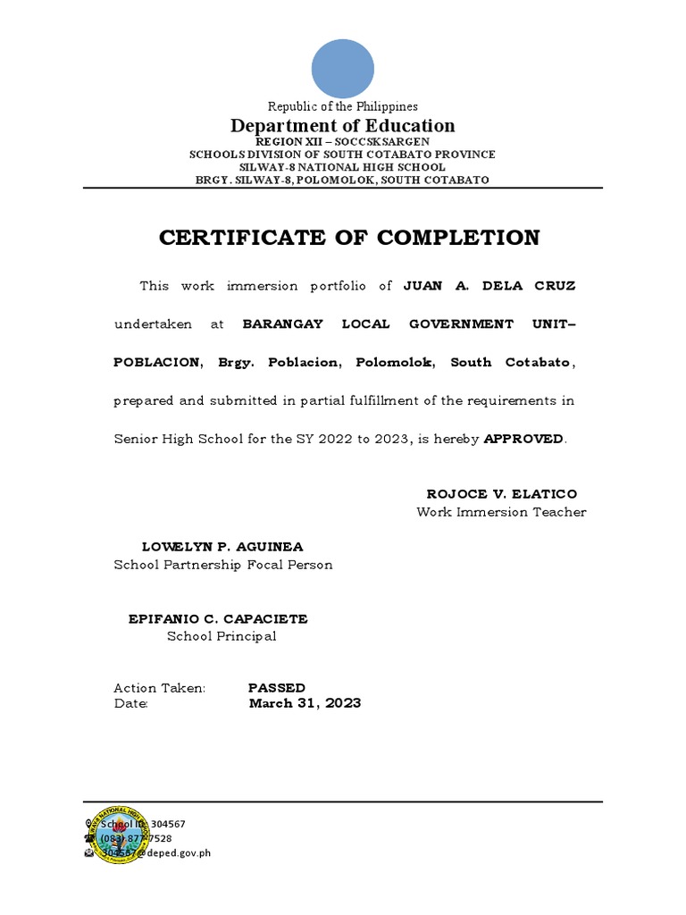 Certificate of Completion | PDF