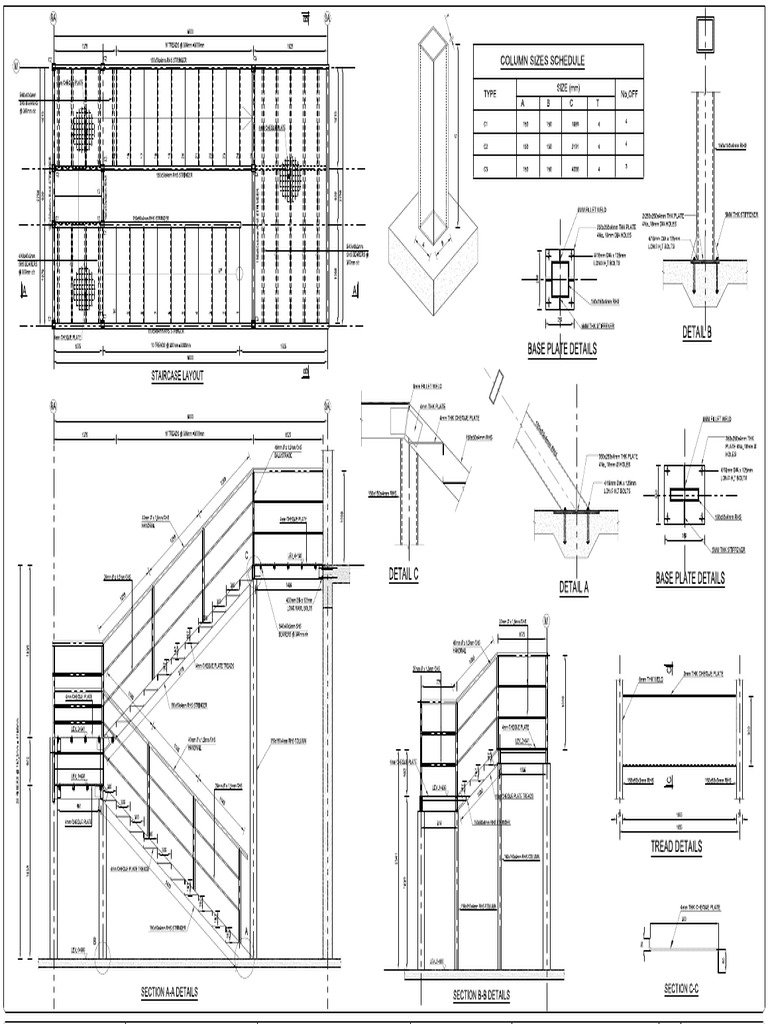 Steel Staircase Details PDF | PDF