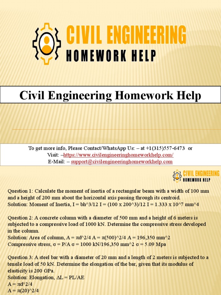 Civil Engineering Homework Help | PDF