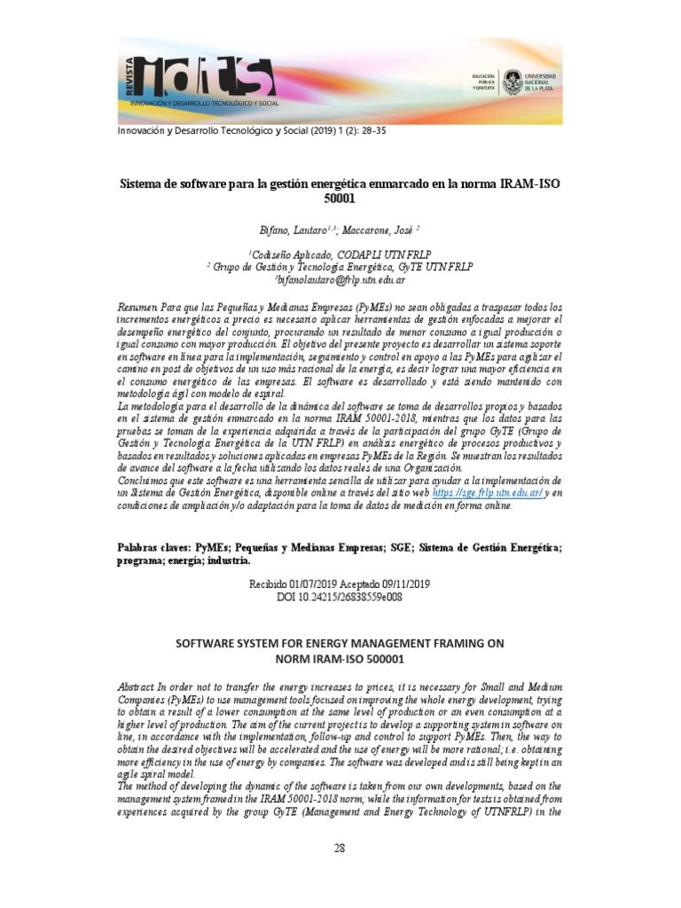 Sistema de Software para La Gestion Energetica Enmarcado en La Norma ... Sistema de Software para La Gestion Energetica Enmarcado en La Norma ...