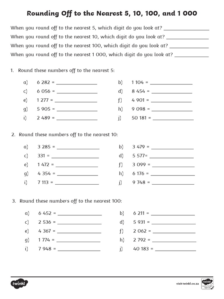 Rounding Off Numbers to Nearest Values | PDF