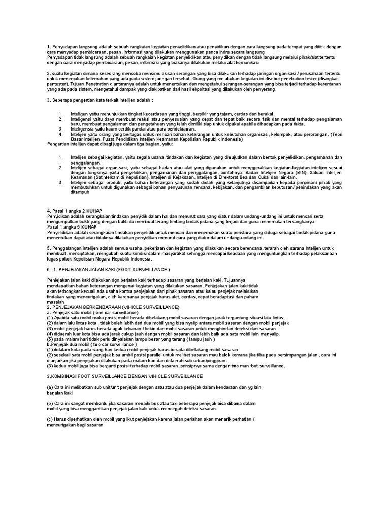 Dasar Intelijen | PDF