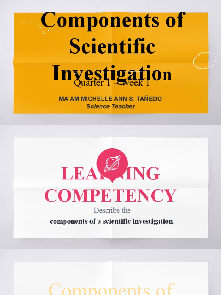 Components of Scientific Investigation | PDF