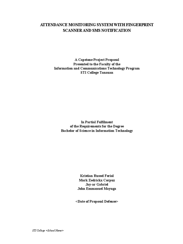 Attendance Monitoring System With Fingerprint Scanner and SMS ...