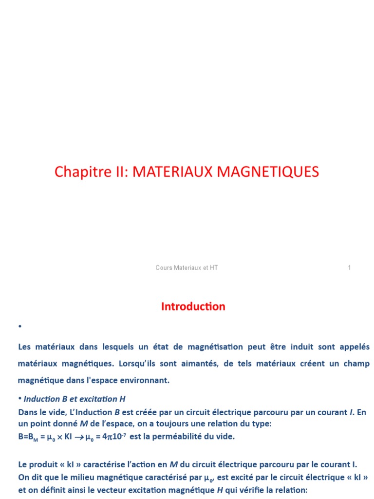 Chapitre 02 Materiaux Magnétiques | PDF