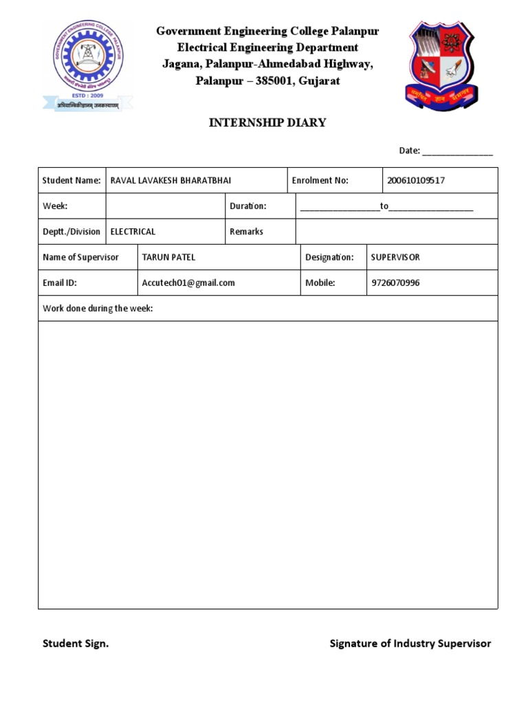 Internship Diary | PDF | Technology & Engineering