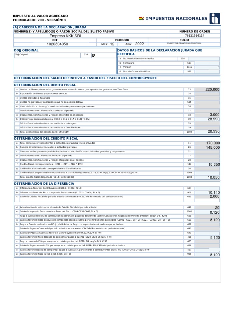 Formulario 200 V5-Resolucion de La Práctica | PDF