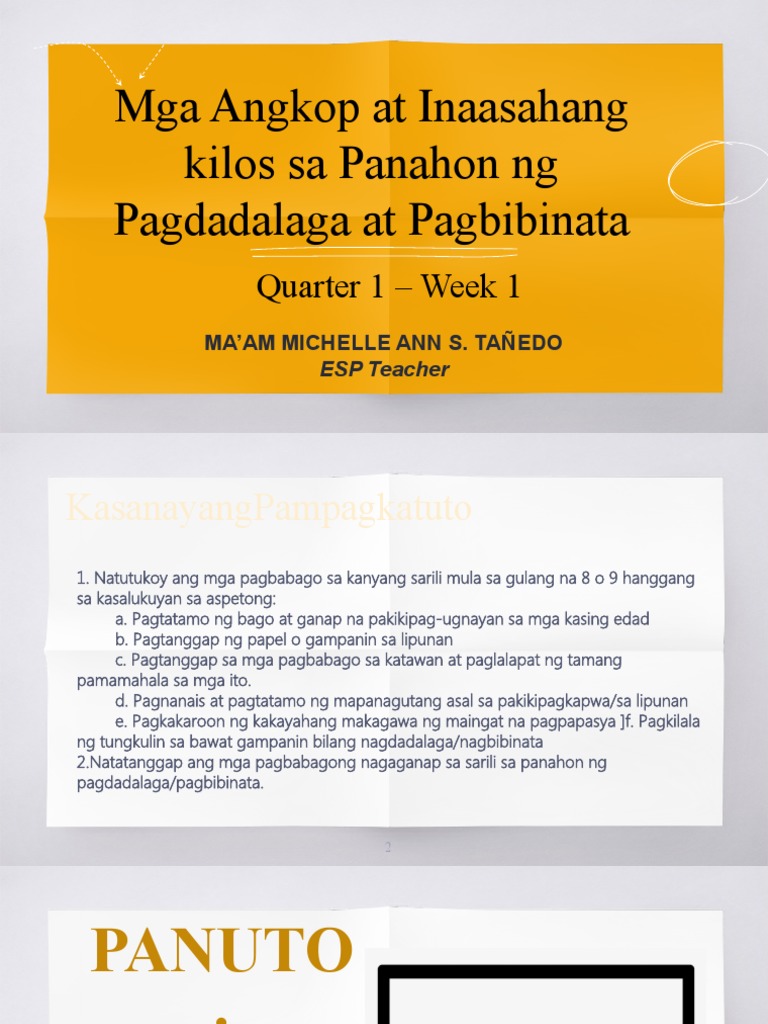 Esp 7 - Week 1 | PDF