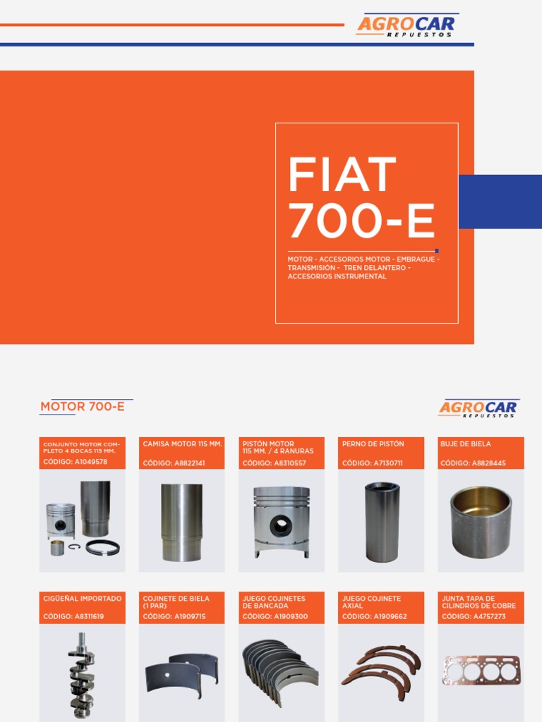 Catalogo FIAT 700 E PDF | PDF | Embrague | Engranaje