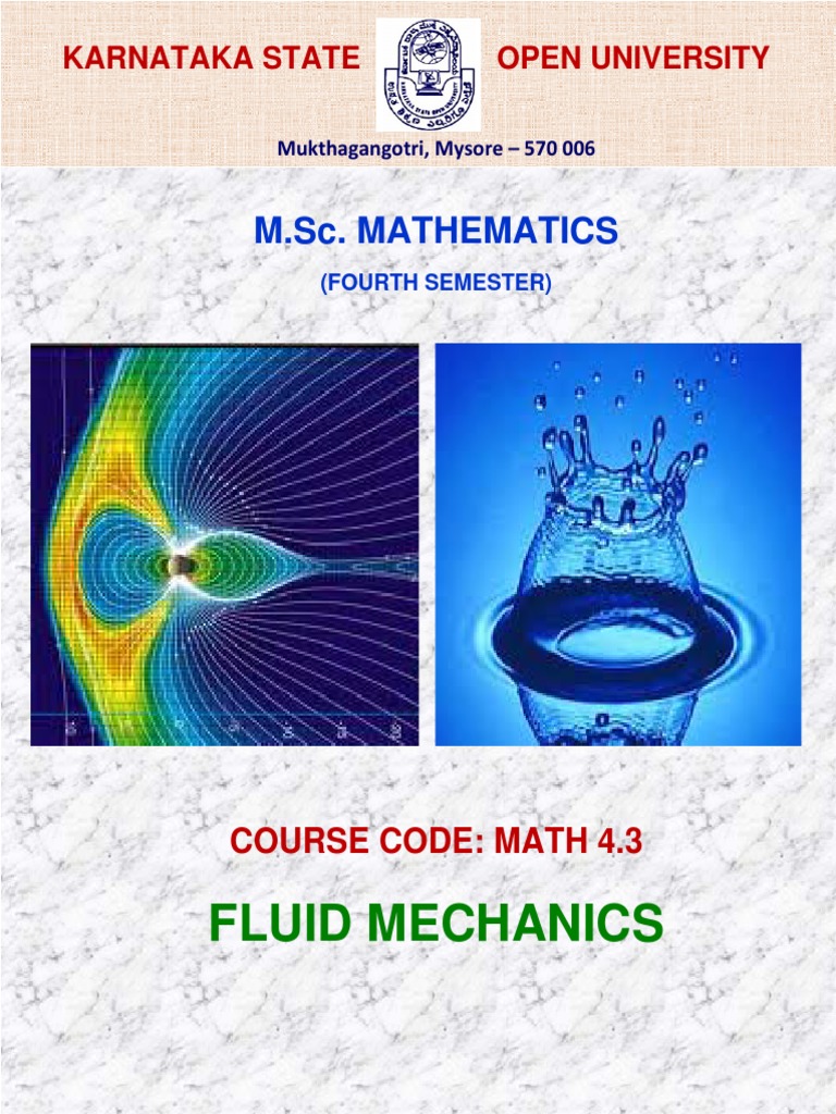 M.Sc. Fluid Mechanics Course Overview | PDF