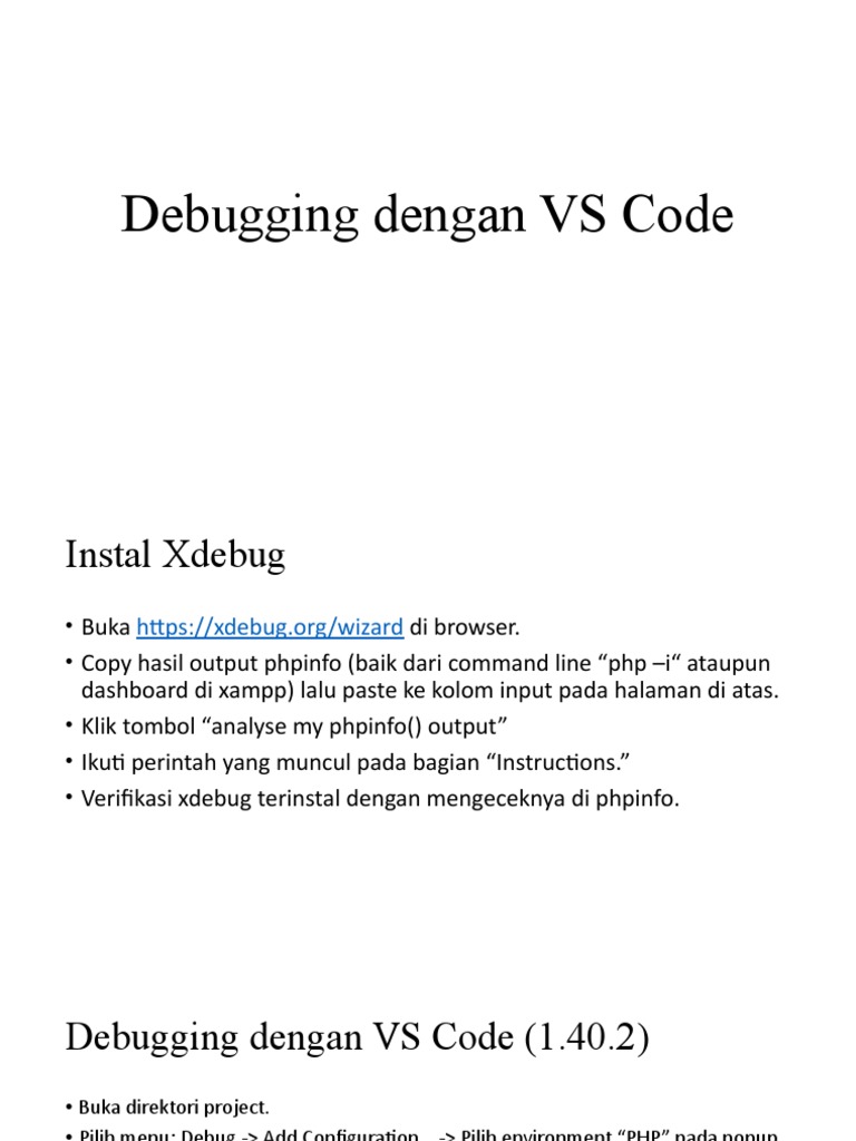 Panduan Debugging PHP di VS Code | PDF