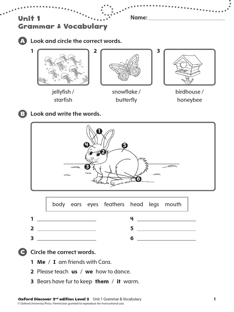 OD2e L2 Grammar and Vocab WS Unit 1 PDF | PDF | Linguistics