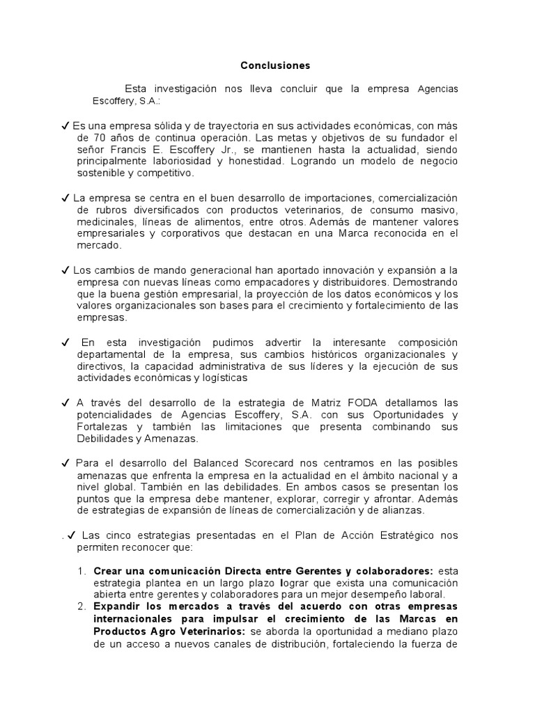 Conclusiones Proyecto Final | PDF