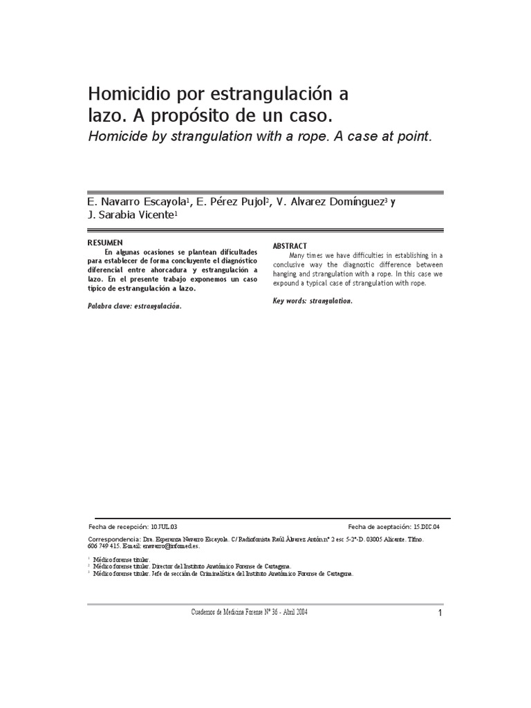 ESTRANGULACION A LAZO.docx | PDF