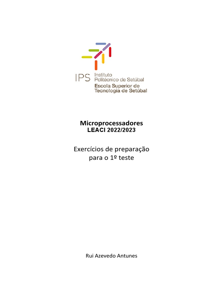 Exercícios Microprocessadores LEACI - Prep - 1º - Teste - 230424 ...