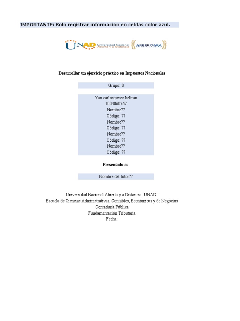 Anexo 2 - Paso 4 - Plantilla Ejercicio Práctico - YAN PEREZ | PDF