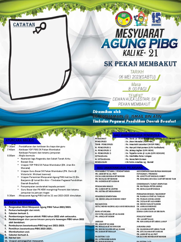 Buku Aturcara Mat Pibg SK Pekan Membakut 2023 PDF | PDF